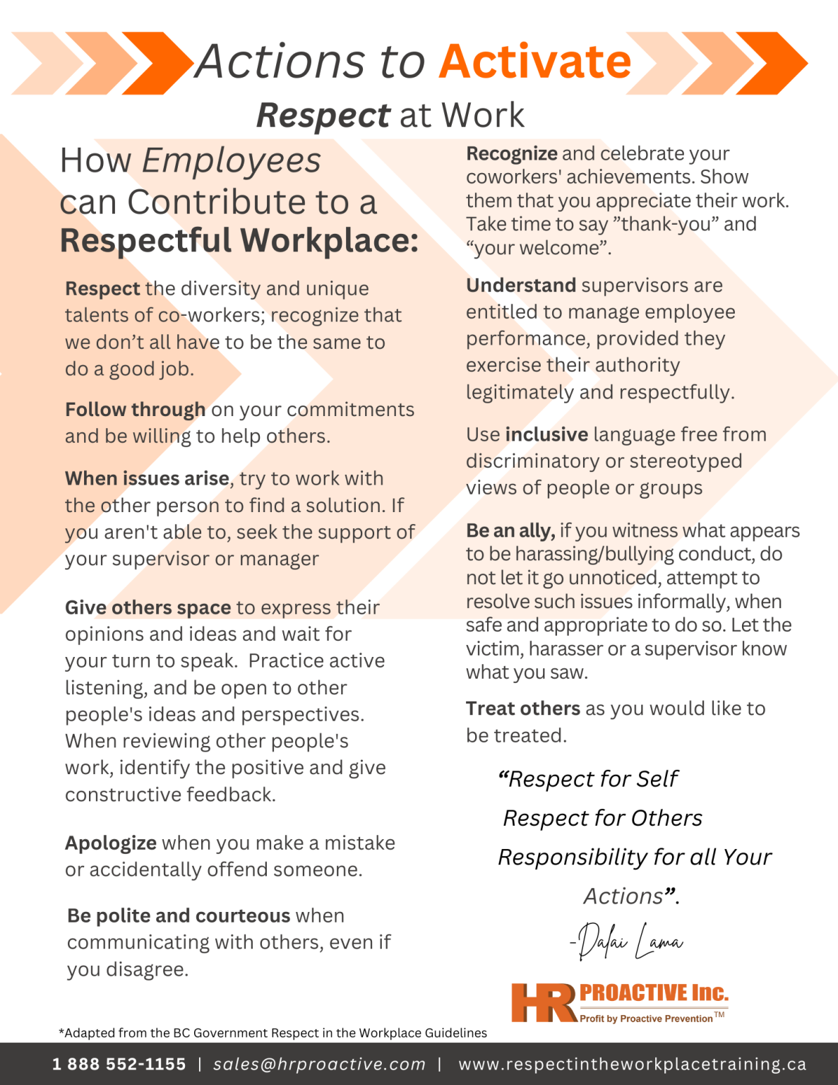 FREE Respect in the Workplace Poster - HR Proactive Inc.